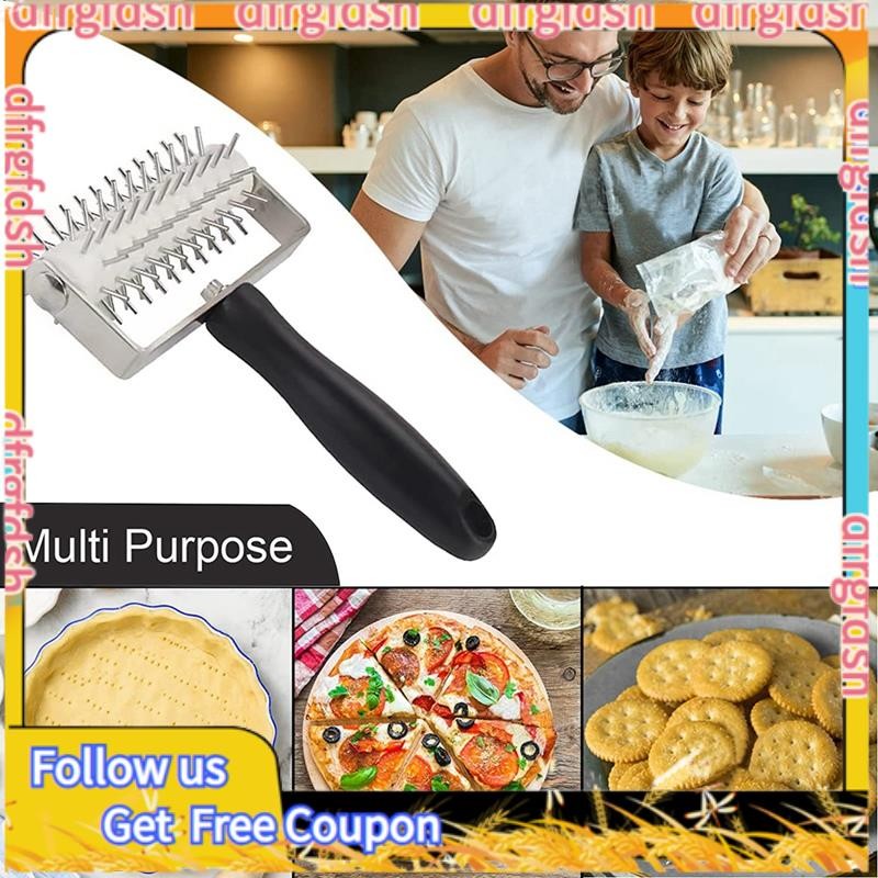 D&FPizza Pin Puncher เครื่องทํารูแป้งพร้อมที่จับพลาสติก, เครื่องมือ ...