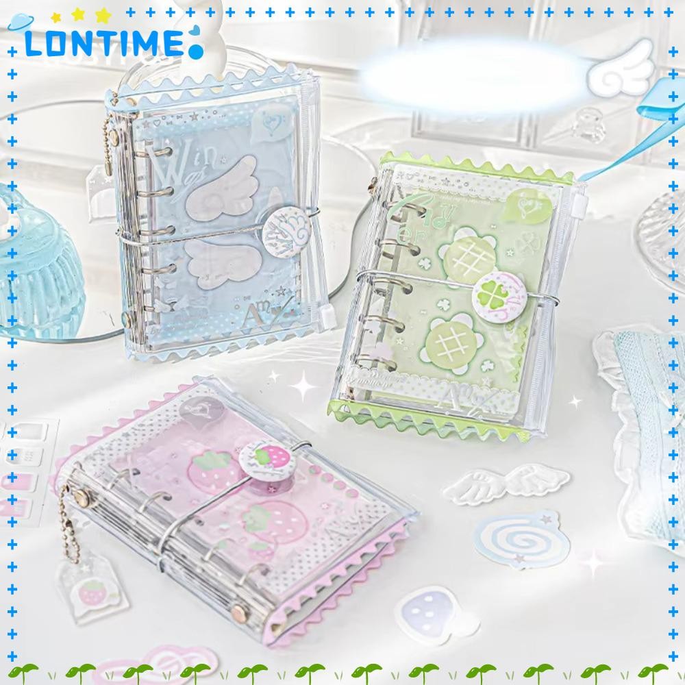 LONTIME สมุดโน๊ตเกลียวหลวมสไตล์ Ins สีสัน Dress-up M5 Binder Journal Book, แบบพกพา PVC Mini DIY ...