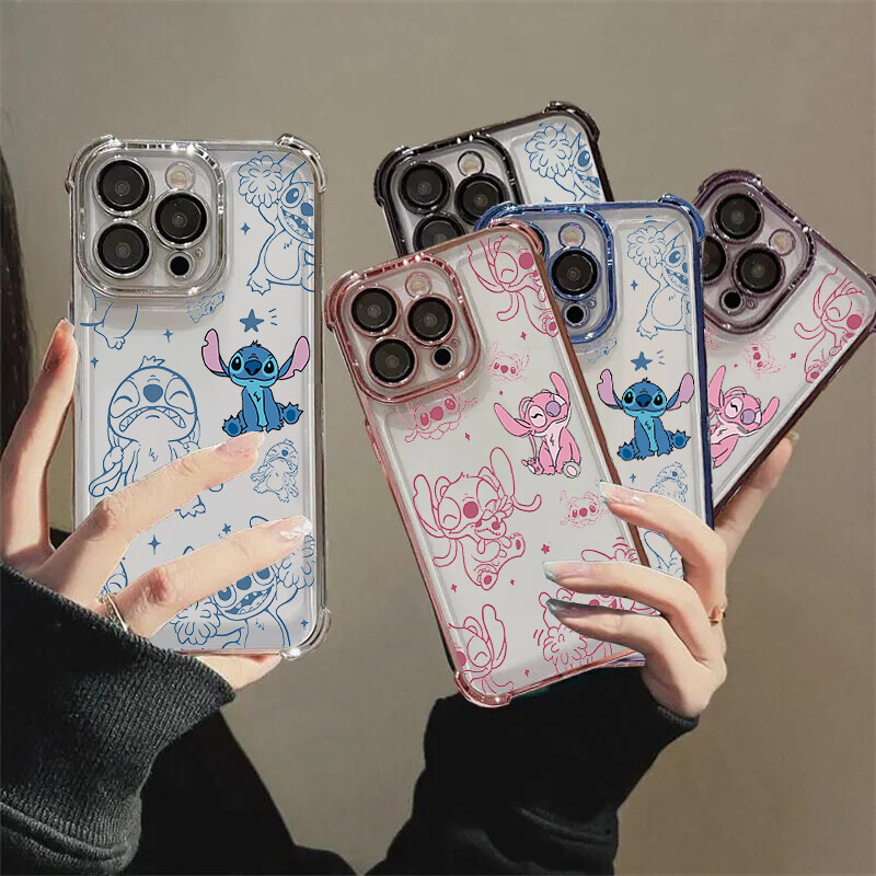 Disney Stitch Angelปลอกคู่สําหรับIphone 16e 16 Pro Max 15 14 13 Pro Max Iphone16 14 15 16 Plus ...