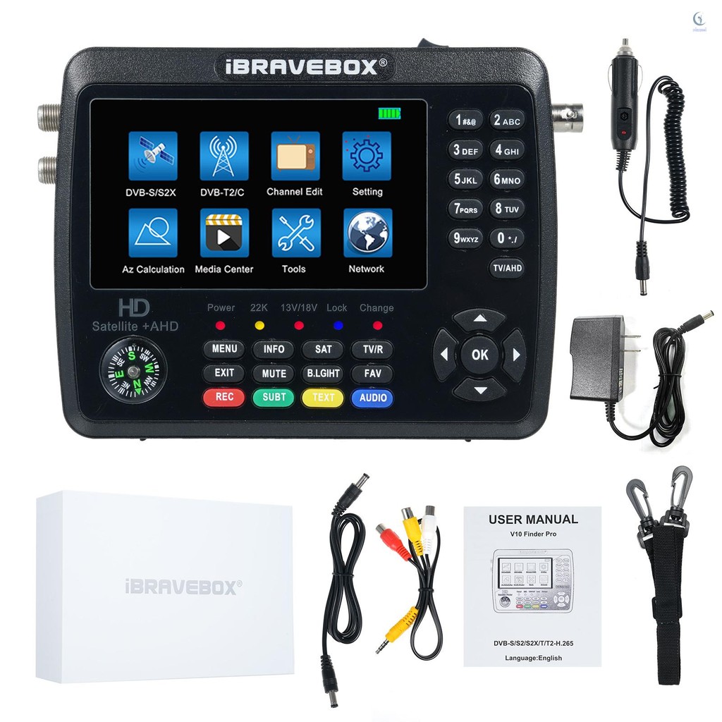 IBRAVEBOX V10 Finder Pro + Satellite Finder สัญญาณเมตร 4000mAh แบตเตอรี่สําหรับ DVB-S/S2/S2X/T ...