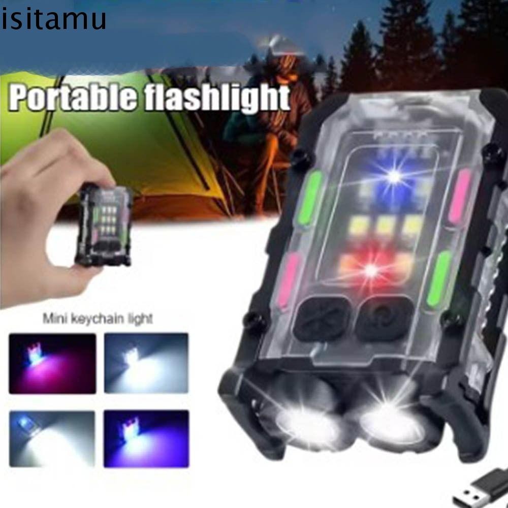 ISITAFT ไฟฉายพวงกุญแจขนาดเล็ก, 400mAh USB ชาร์จหมวกคลิปโคมไฟ, มัลติฟังก ...