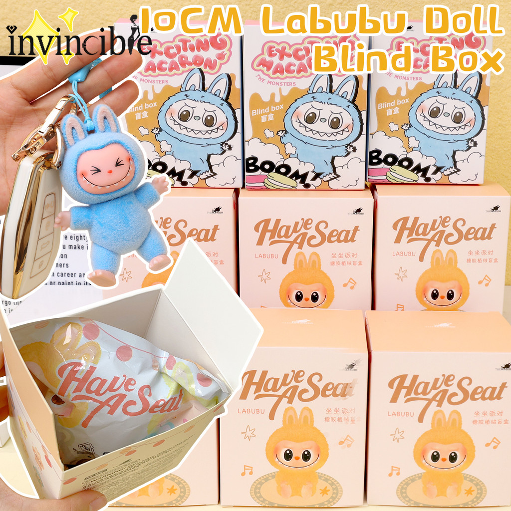 Flocking Labubu Series พวงกุญแจกล่องตาบอดของเล่น - Kawaii Monster Sheep ...
