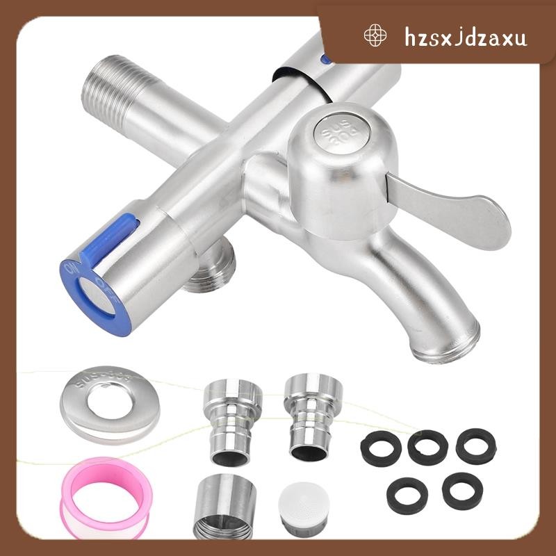 hzsxjdzaxuStainless Steel Three Way Tap Sink Faucet เครื่องซักผ้า 2 ทาง ...
