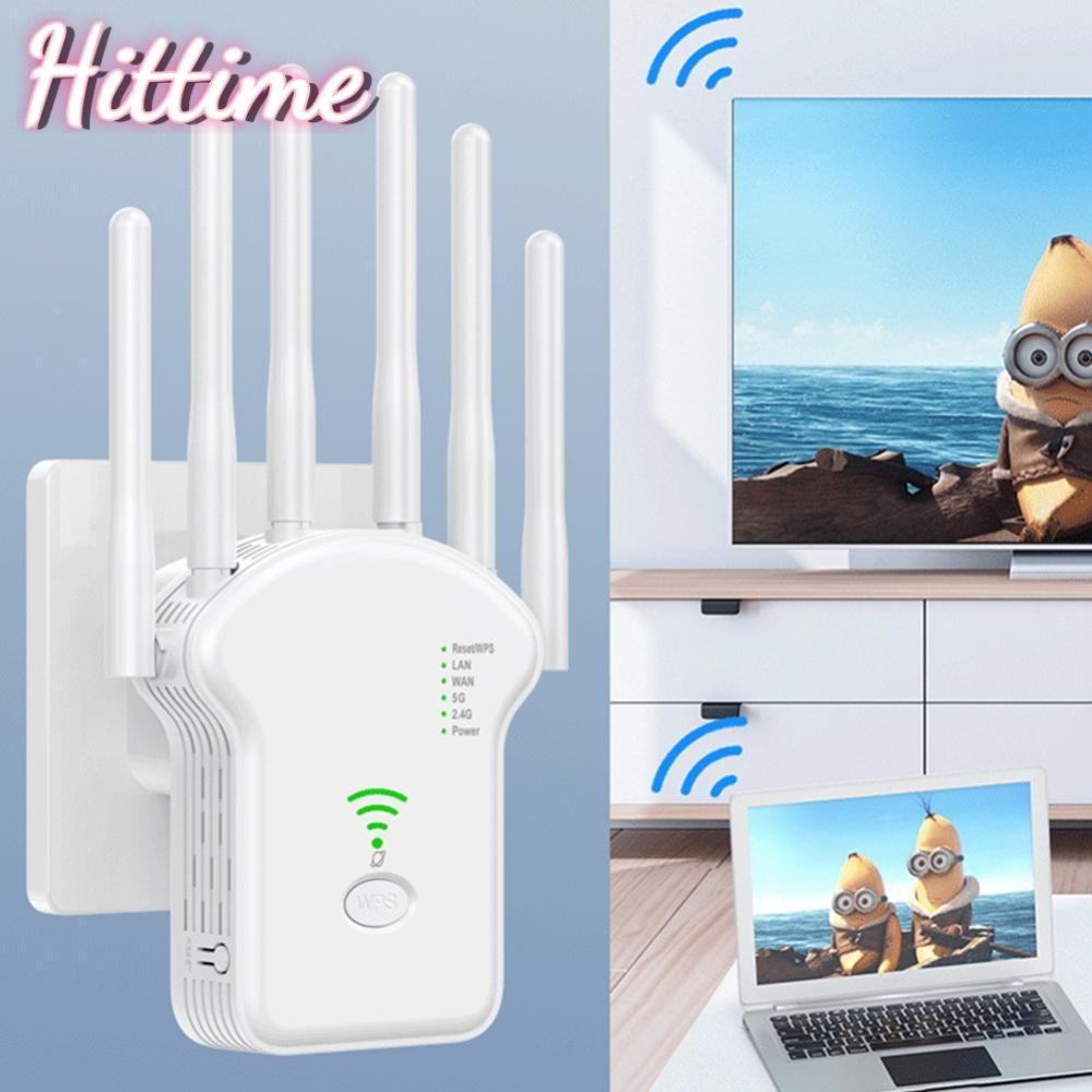 Hittime 300Mbps 1200Mbps สูง 6 เสาอากาศ WiFi Repeater เราเตอร์ไร้สายเครือข่ายเครื่องขยายสัญญาณฝา ...