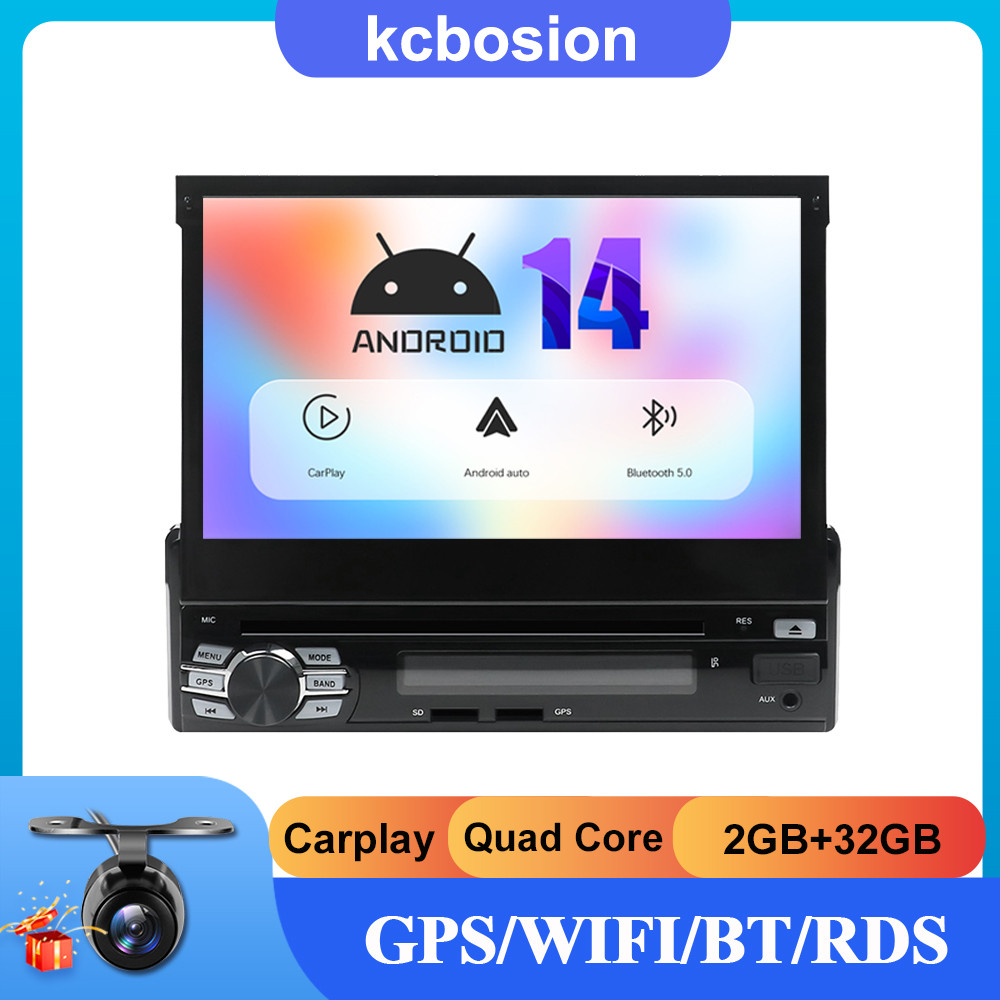1 Din DVD รถวิทยุ Android 14 เครื่องเล่นมัลติมีเดีย Autoradio 2 Din 7 ...