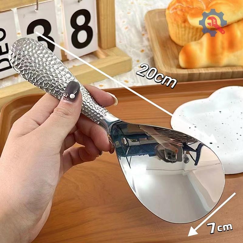 [GEX] ช้อนข้าวสแตนเลสหนาด้ามยาวหม้อข้าวพลั่วบุฟเฟ่ต์ช้อนเครื่องครัวบ้าน [TH] | Shopee Thailand