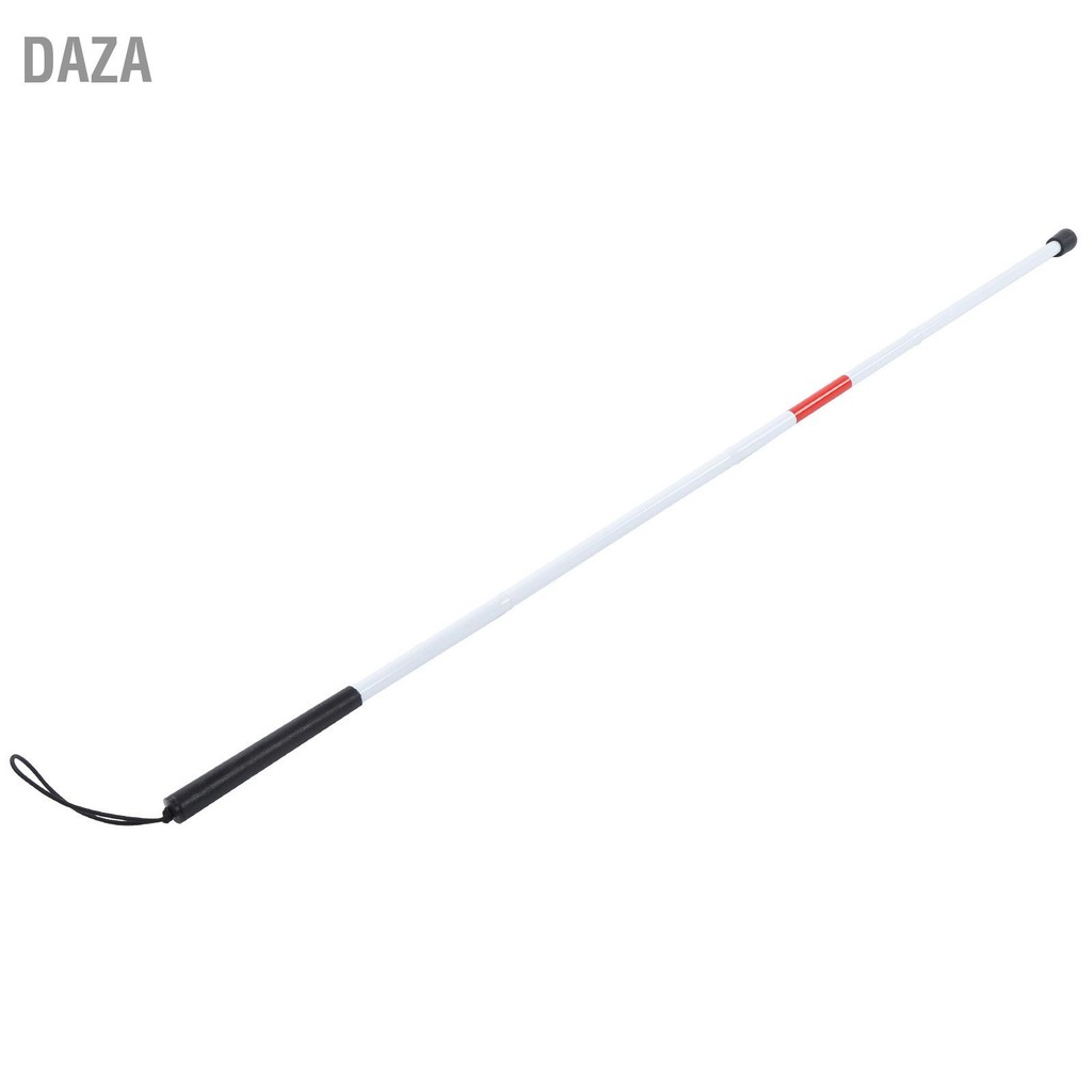 DAZA Foldable Cane Collapsible Reflective White and Red Walking Stick ...