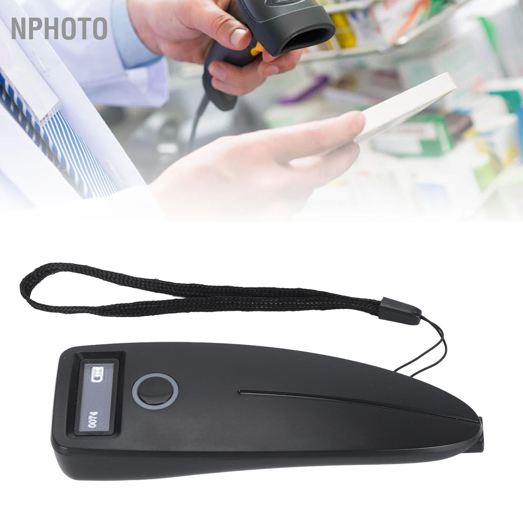 Nphoto Bluetooth 2D 1D Barcode Scanner Portable Wireless Mini Reader ...