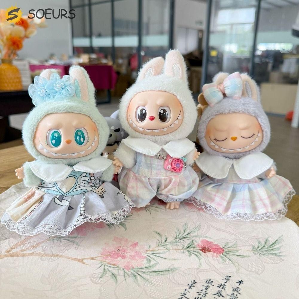 SOEURS 1 ชุดนั่ง Labubu Time Cloth, Replacement Gradient Checkered ชุด ...