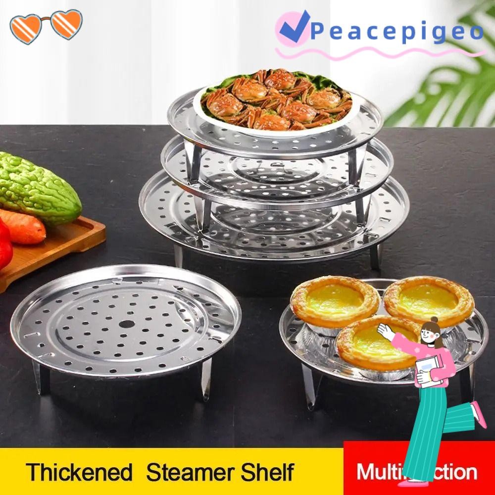 PEACEPIGEO ถาดนึ่ง 1 ชิ้น, ขาตั้งมัลติฟังก์ชั่นตะกร้าชั้นวางนึ่ง, อุปกรณ์เครื่องมือครัวสแตนเลส ...