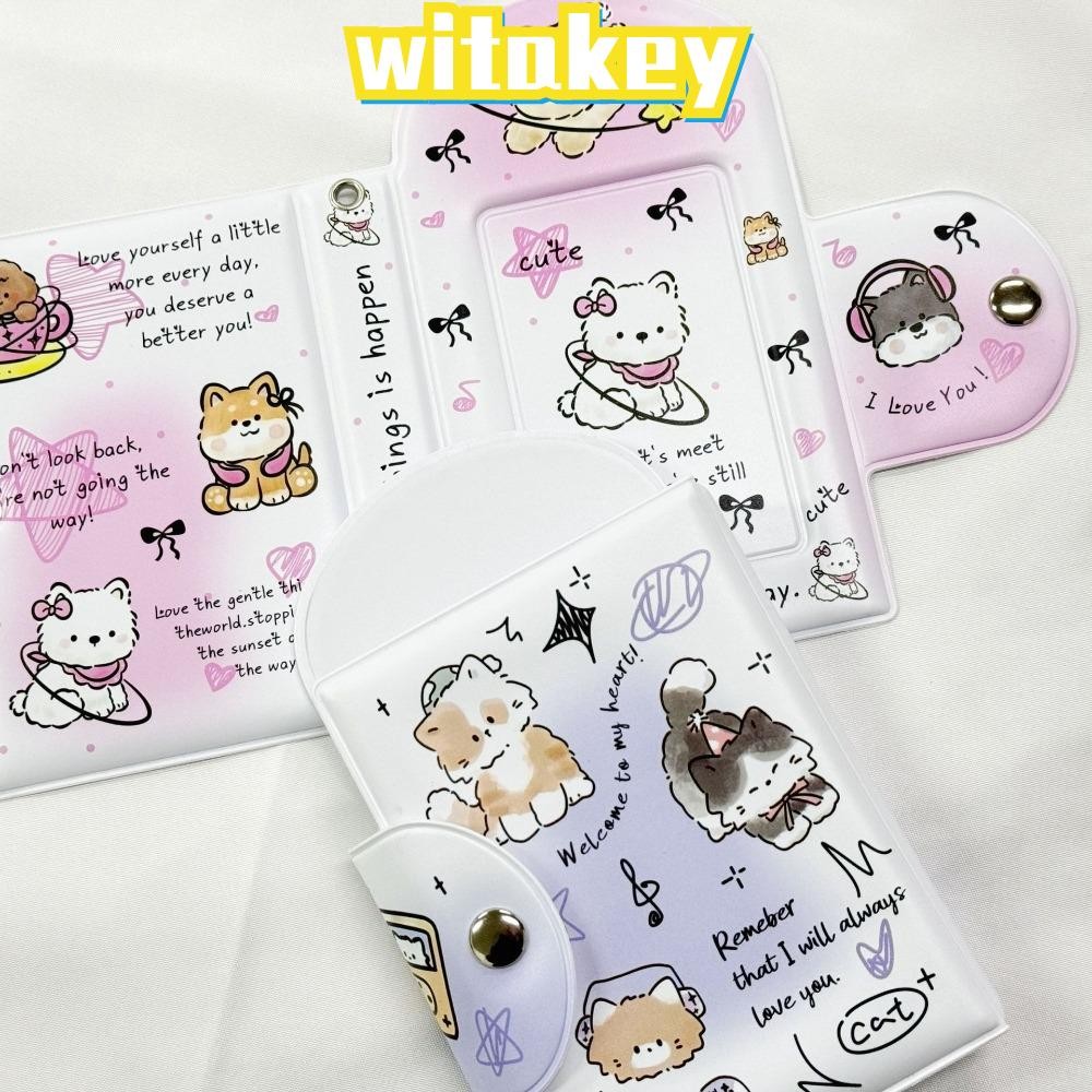 WITAKEY Photocard Binder, น่ารัก Puppy Cat อัลบั้มมินิการ์ด 3 นิ้ว, พร้อมสมุดโปสการ์ด PVC ภายใน ...