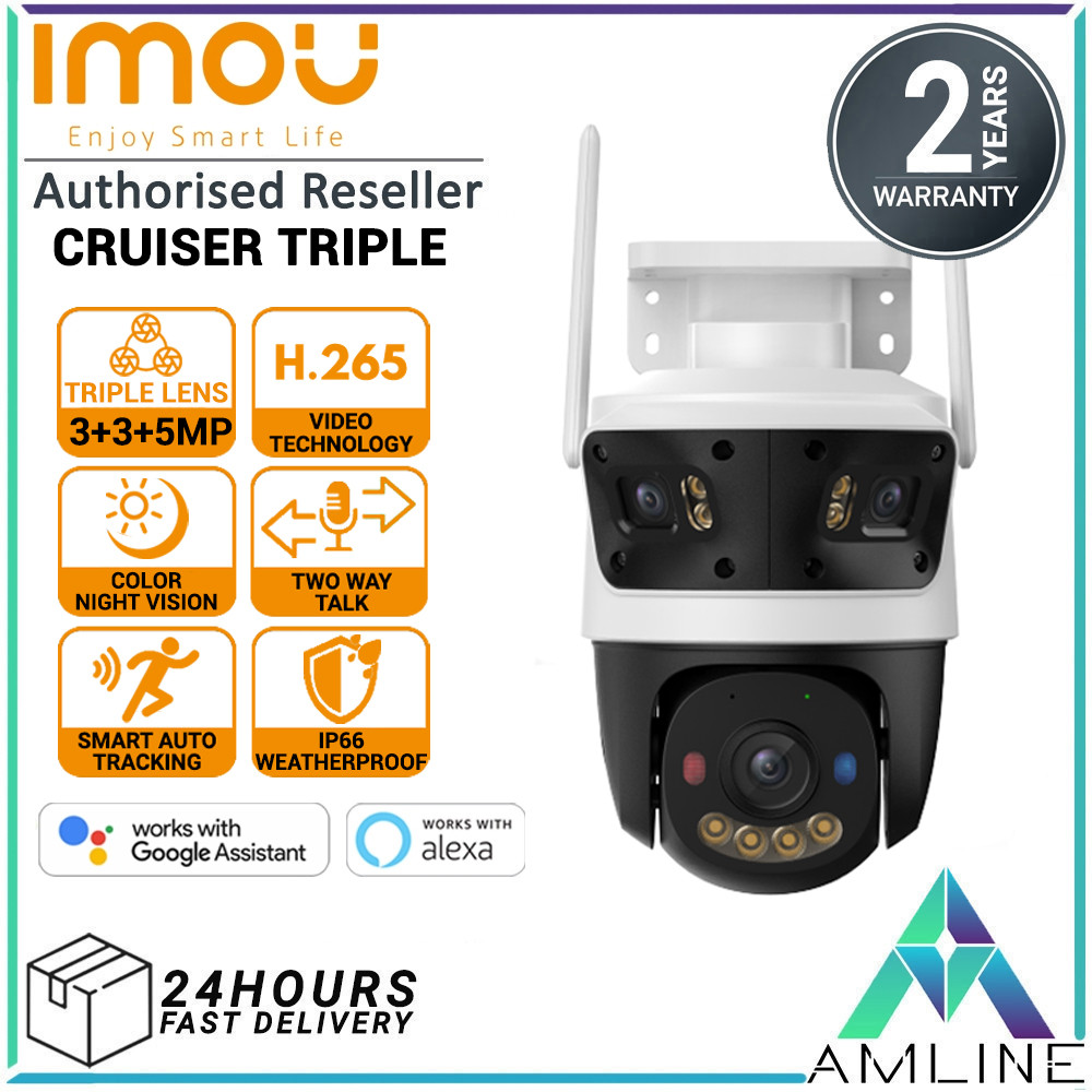 Imou Cruiser TRIPLE 11MP การบันทึก Two Way Talk WiFi TRIPLE เลนส์ 3+3 ...