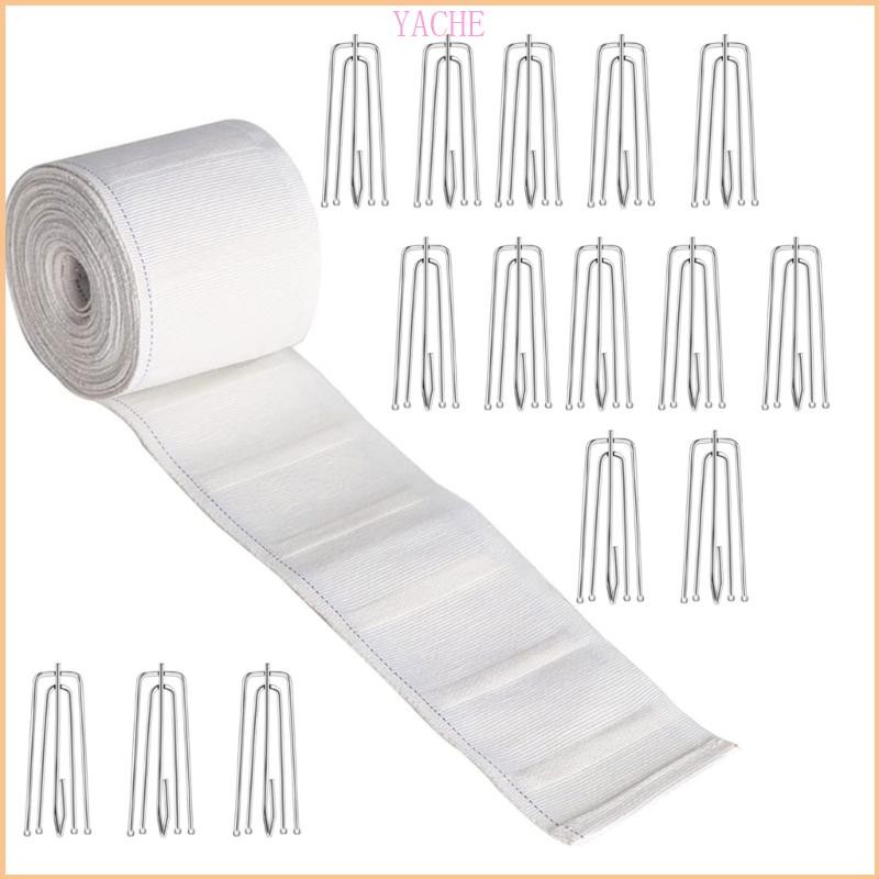 JACHE Curtain Pleater Tape with Curtain Pleater Hooks Decor อุปกรณ์ ...