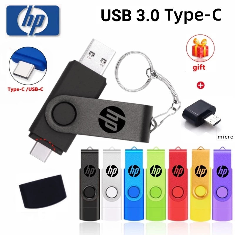 HP แฟลชไดร์ฟ type c OTG USB Flashdrive 3 in 1 Thumbdrive otg type c ...