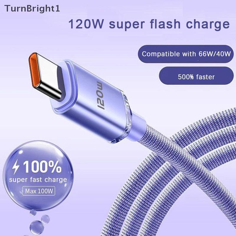 [TurnBright] 120w USB Type C Cable 6A Fast Charging Type C Wires Quick ...