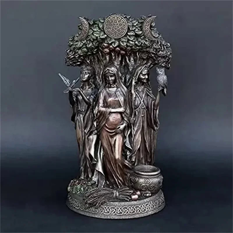 Resin Art Greek Goddess Statue Figurine Ancient Greek Religious Hecate Goddess Sculpture Home ...