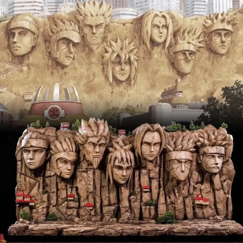 ขนาดใหญ่ Hokage Ninjas Rock รูปผู้นํายักษ์ Petroglyph รูปปั้น Hokage ...