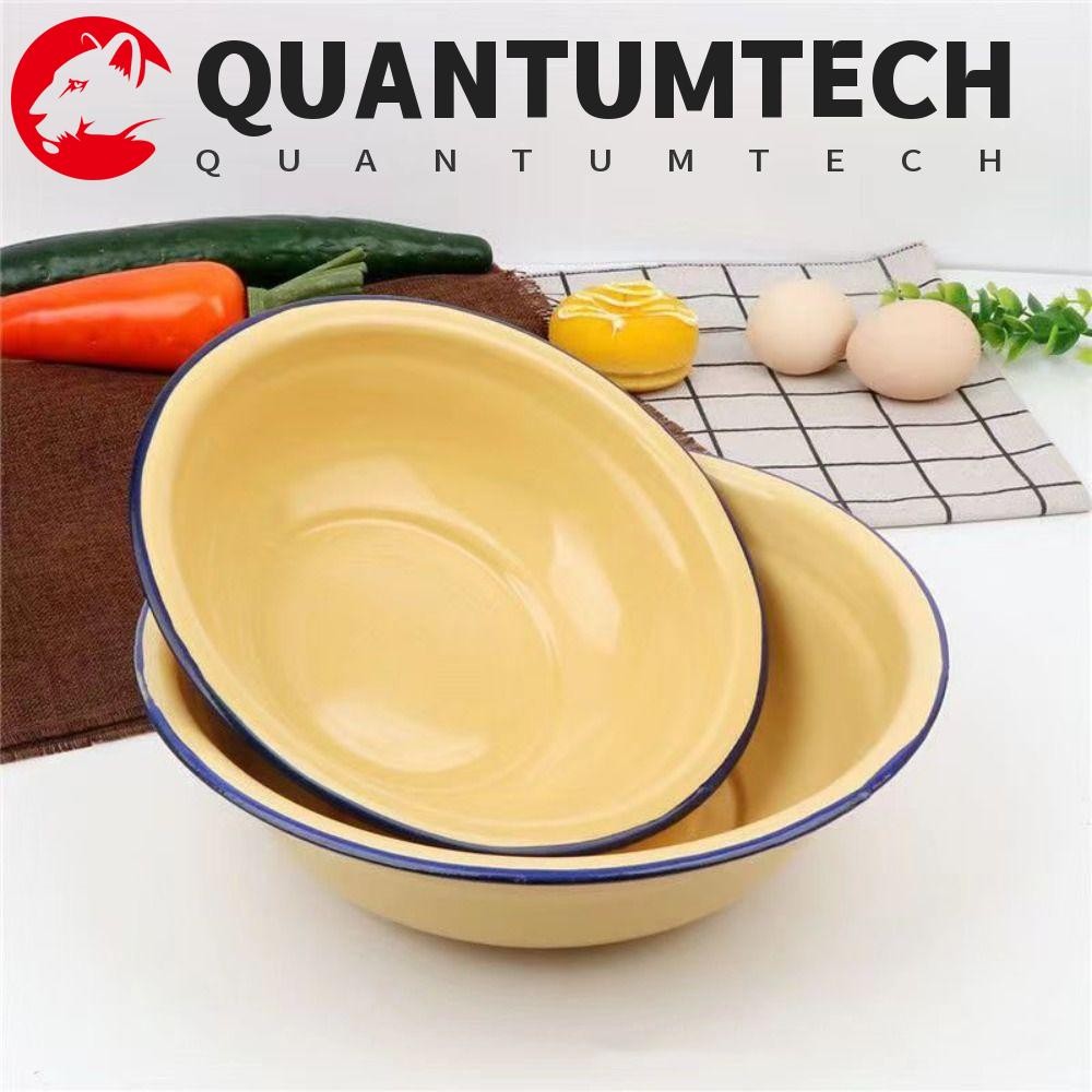 QUANTUMTECH ชามสลัดผสม, สีเขียว/สีเหลืองชามซุปทนฤดูใบไม้ร่วง, ภาชนะบรรจุอาหาร Vintage 16/18/20 ...