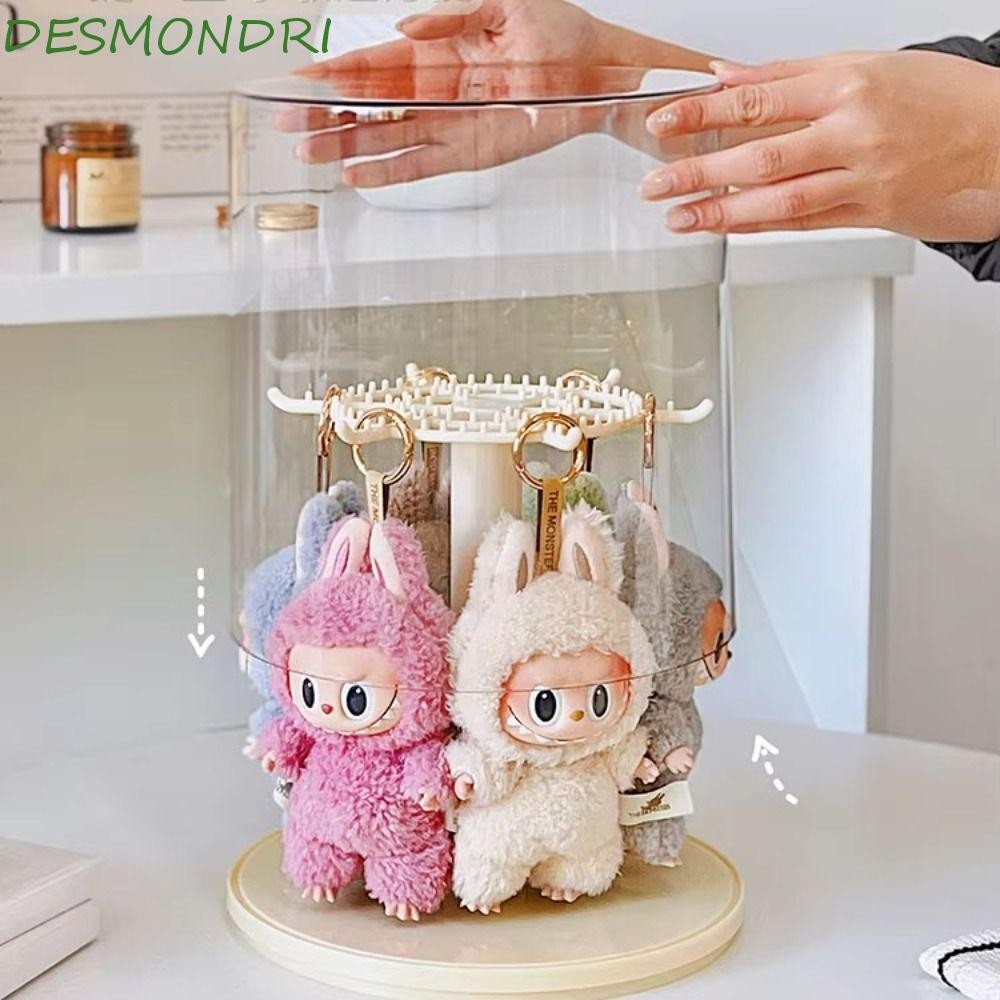 กล่องแสดงจี้ DESMONDRI Labubu, Hand-made โปร่งใสหมุน Labubu ขาตั้งจอ ...