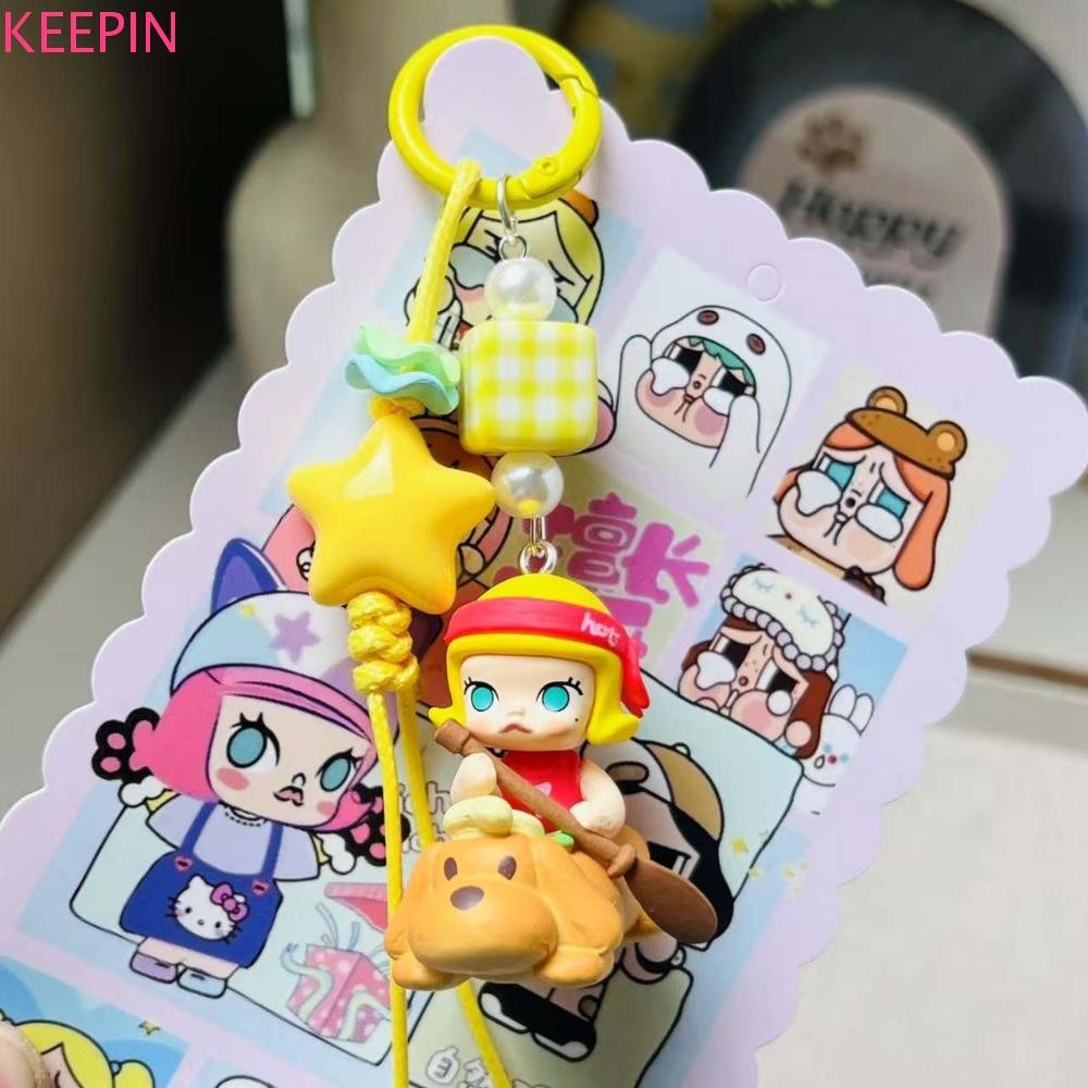 KEEPIN Molly Key แหวน,เรซิ่นการ์ตูนน่ารักพวงกุญแจเมล็ด,Crybaby ...
