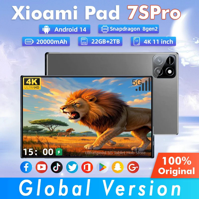 2025 Pad 7SPRO Global แท็บเล็ต Android 14 Snapdragon 8gen2 22GB 2TB GPS 5G WiFi Dual SIM HD เต็ม ...