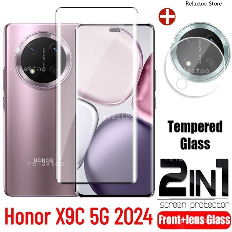 กระจกเทมเปอร์โค้ง 3D สำหรับ Honor X9c 5G 2024 2in1 สำหรับ Honor X9C HonorX9c X9 C X9B X9A X 9C ...
