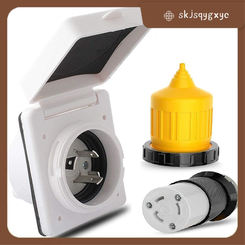 skjsqygxyc30AMP Rv Power Inlet Outlet Shore Power Kit W/Boot Cord ...
