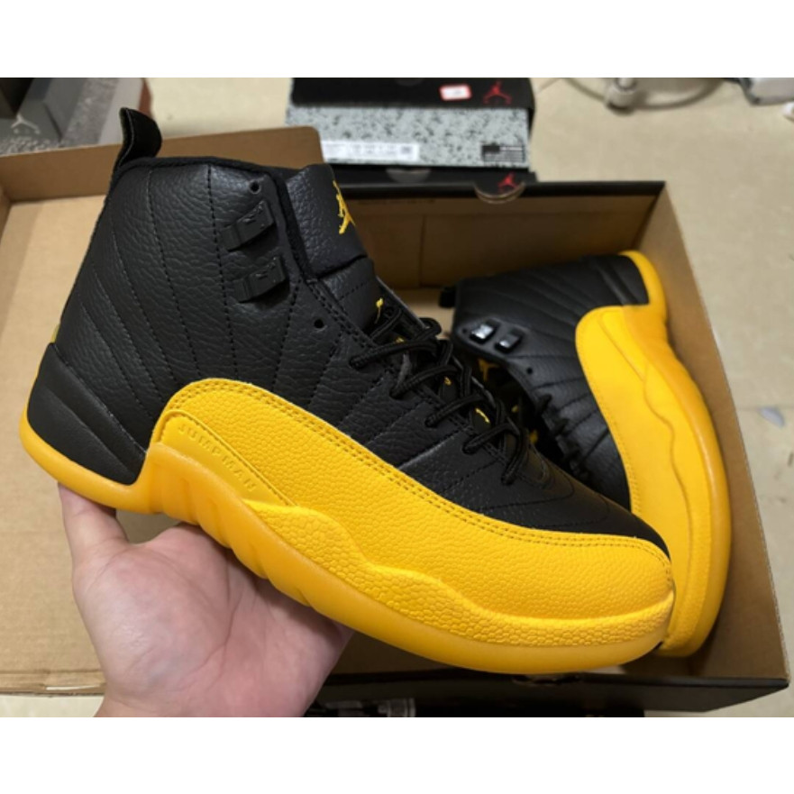 Air Jordan 12 Retro High White สีดําสีส้มสีเหลือง AJ12 รองเท้าผ้าใบ ...