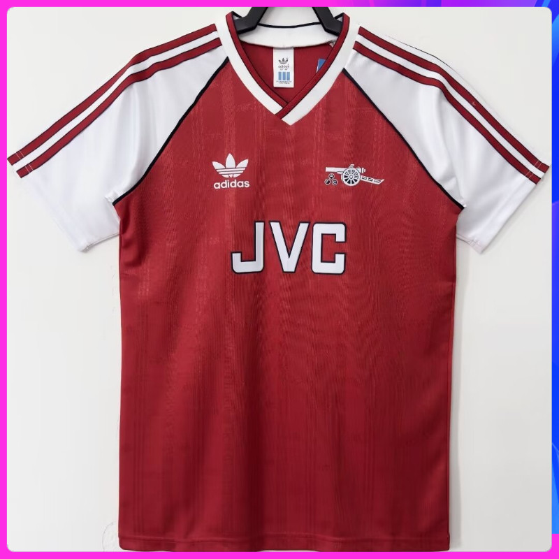 รุ่นวินเทจ 88-90 Arsenal home เสื้อฟุตบอลคุณภาพสูงเสื้อแขนสั้น S-XXL ...