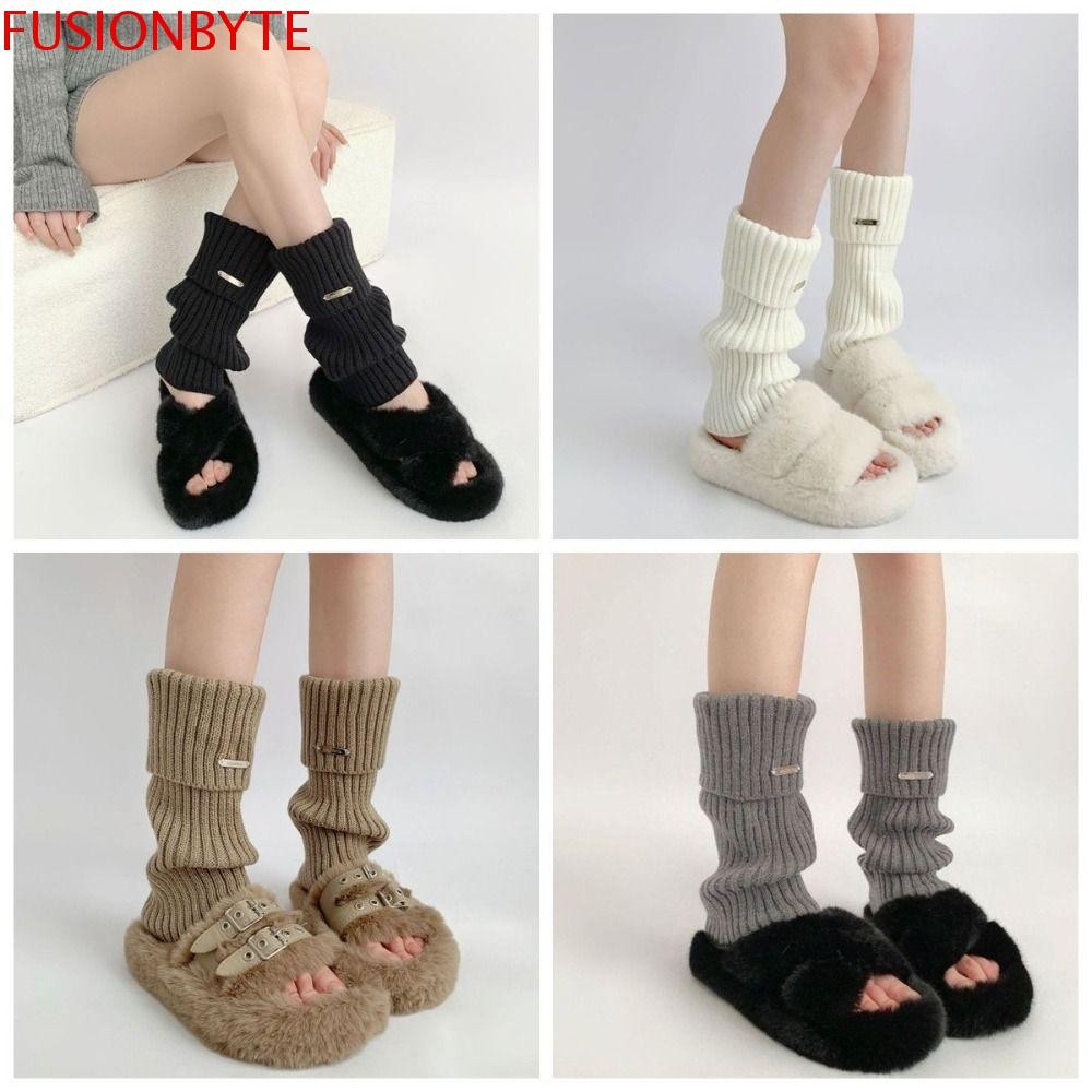 Fusionbyte ถักเท้า, สไตล์ญี่ปุ่น Y2K Lolita รองเท้า, ฝาครอบเท้า JK ยาวหลอด Kawaii โบว์ขาอุ่น ...