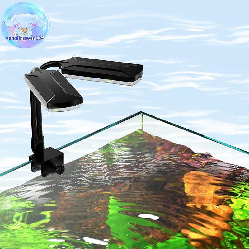 YANGWEN ตู้ปลาขนาดเล็ก Dual Head Clip Light USB ปรับ LED Water Grass ...