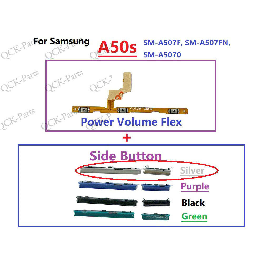 สําหรับ Samsung Galaxy A50s SM-A507F ด้านข้างเปิดปิดปุ่ม Volume Switch Flex Cable อะไหล่ ...