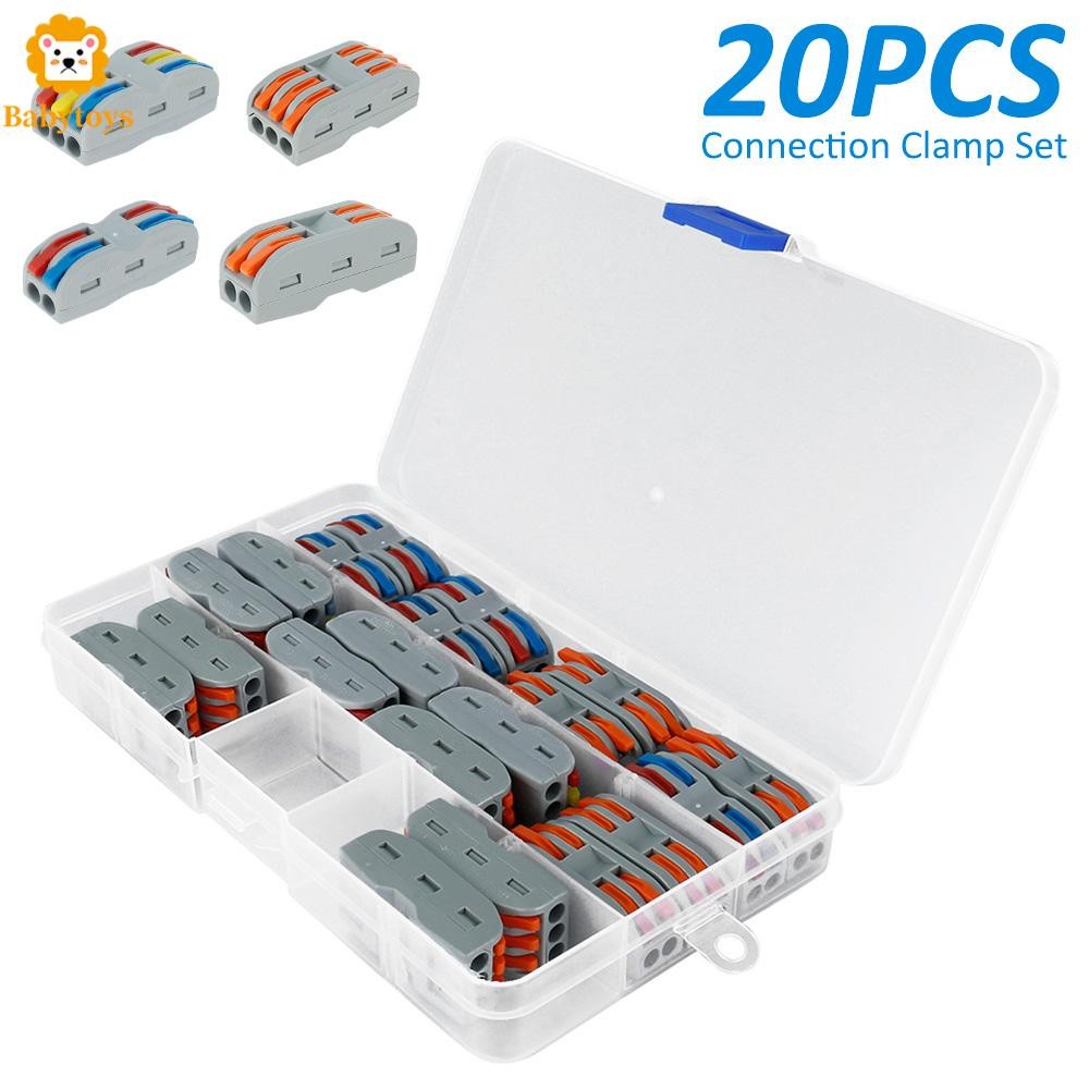 20pcs 2/3 พอร์ตไฟฟ้า Connector Wire Block Clamp Compact Splicing ...