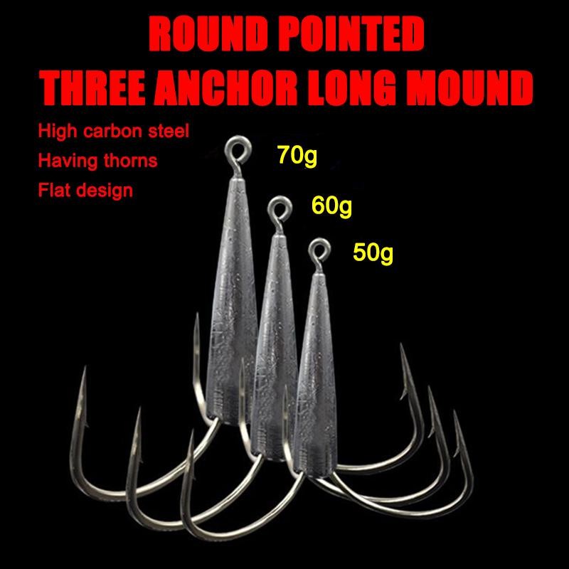 [ใหม่] Anti Rust Ocean Treble Hooks Super Large Three Anchor Hooks ...