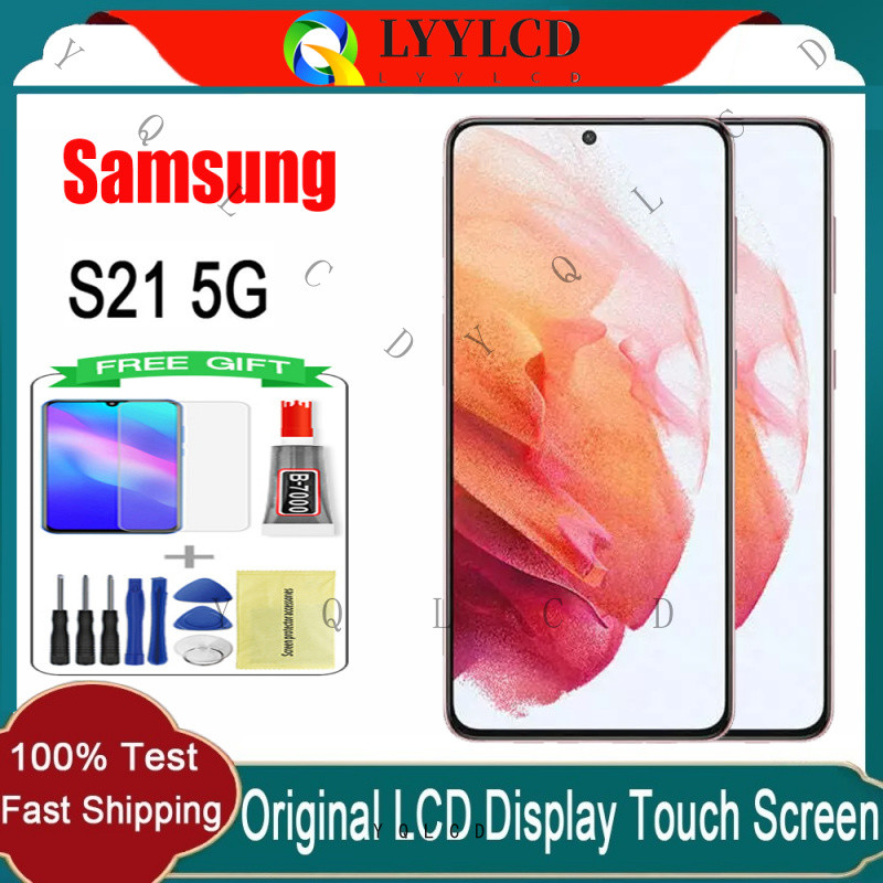 Original AMOLED Samsung Galaxy S21 5G จอแสดงผล LCD หน้าจอสัมผัสพร้อมการ ...
