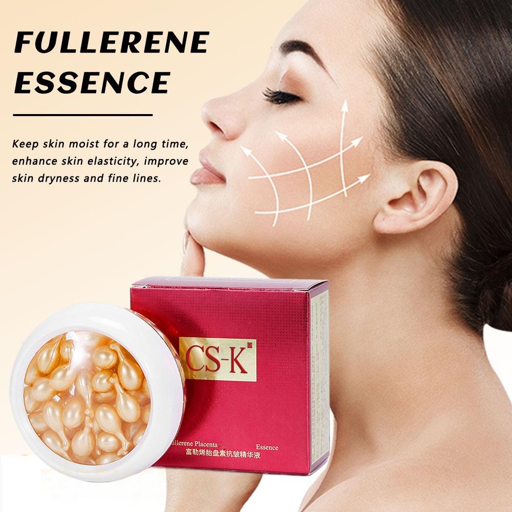 เซรั่มบํารุงผิวหน้ากรดไฮยาลูโรนิก Fullerene Placenta Capsule Essence Moisturizing Firming Skin ...