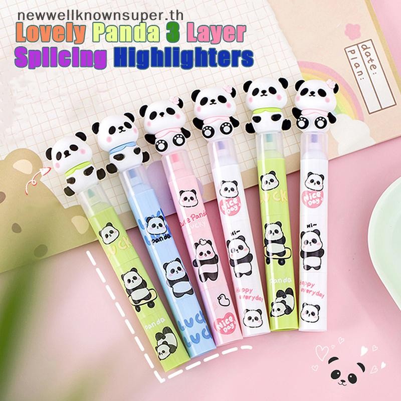 ใหม่น่ารัก Panda 3 ชั้น Splicing Highs Art Markers DIY วาดสีโรงเรียน ...