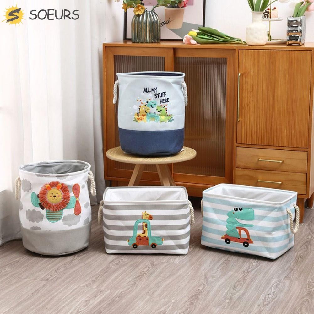 SOEURS ตะกร้าซักผ้าพับ, ยีราฟ/ไดโนเสาร์รูปแบบ Sundries Storage Barrel ...