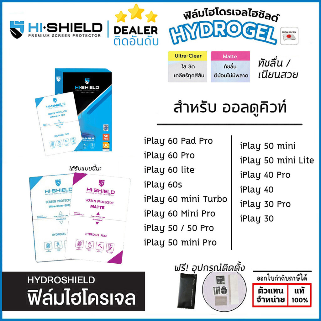 Hishield ฟิล์ม ไฮโดรเจล Film ฟิล์มใส ฟิล์มด้าน ใช้สำหรับ Alldocube iPlay 60 Pad Pro 60 mini ...
