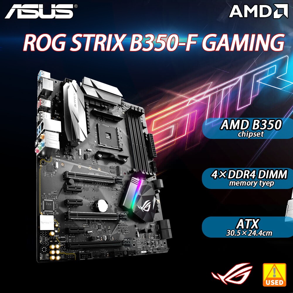 Asus B350 เมนบอร์ด STRIX B350-F GAMING รองรับ Ryzen 5 2600x 3500x 3600 ...