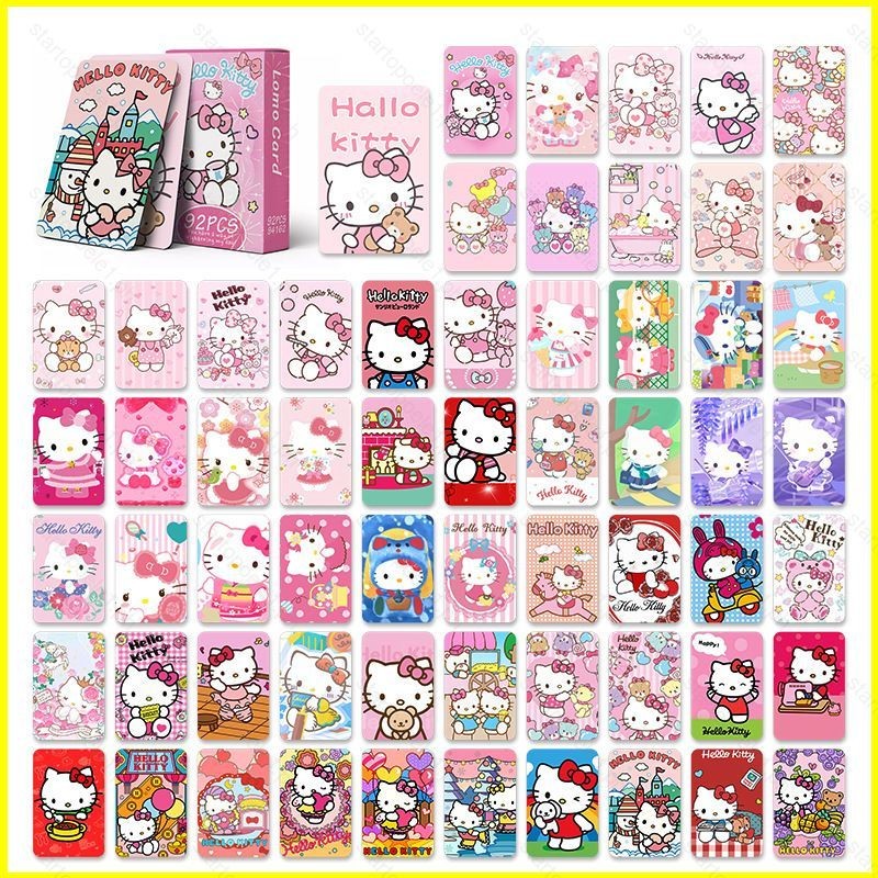 Bx 92 ชิ้น/เซ็ต Hello Kitty สติกเกอร์ภาพการ์ตูนสองด้าน LOMO การ์ด ...