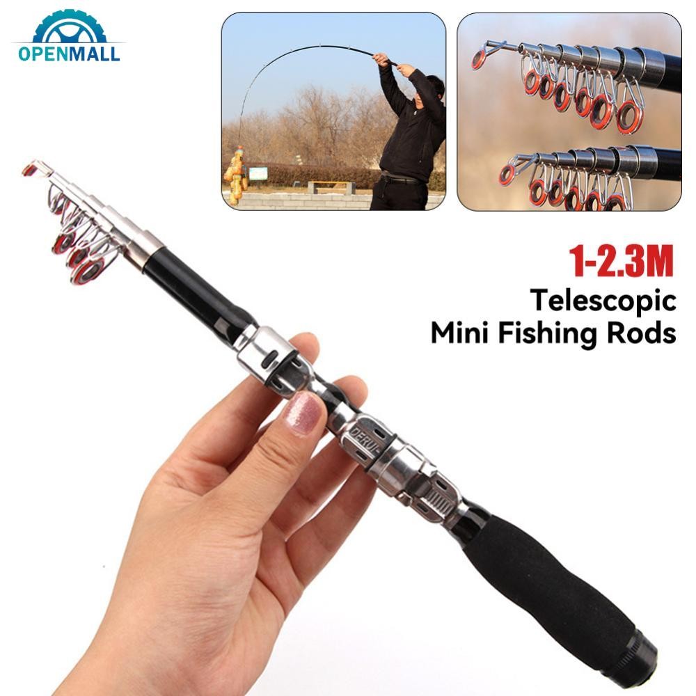 OPL 1m-2.3m Telescopic แบบพกพา Mini Fishing Rods Super Hard เหล็ก ...