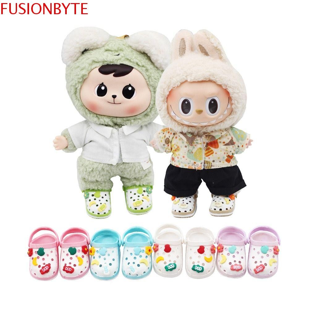 Fusionbyte 1 คู่ Mini Hole รองเท้าแตะ, Bao-ao Kawaii Labubu ตุ๊กตารองเท้า, ตุ๊กตาแต่งตัวของเล่น ...