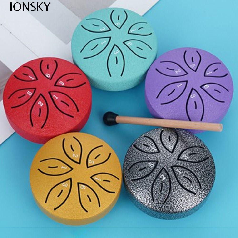 IONSKY Mini Hand Pan Drums, 6-Tone Hollow Steel Tongue Drum Set ...