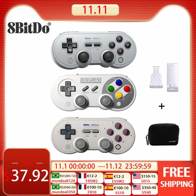8BitDo SF30 Pro SN30 Pro เกมแพดไร้สาย คอนโทรลเลอร์บลูทูธ จอยสติ๊กสำหรับ ...