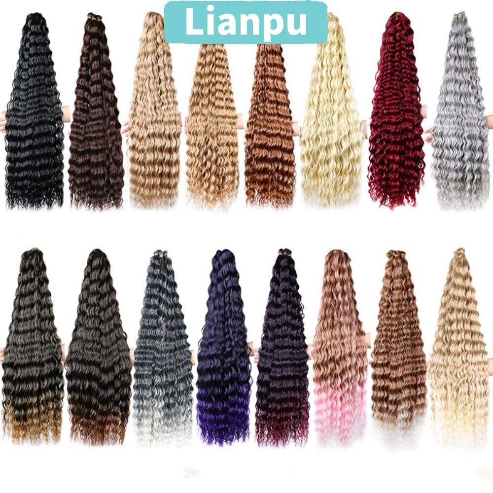 LIANPU ผมโครเชต์, วิกผมแปรงใยสังเคราะห์ทนความร้อน, ไฟซุปเปอร์ง่ายถัก ...