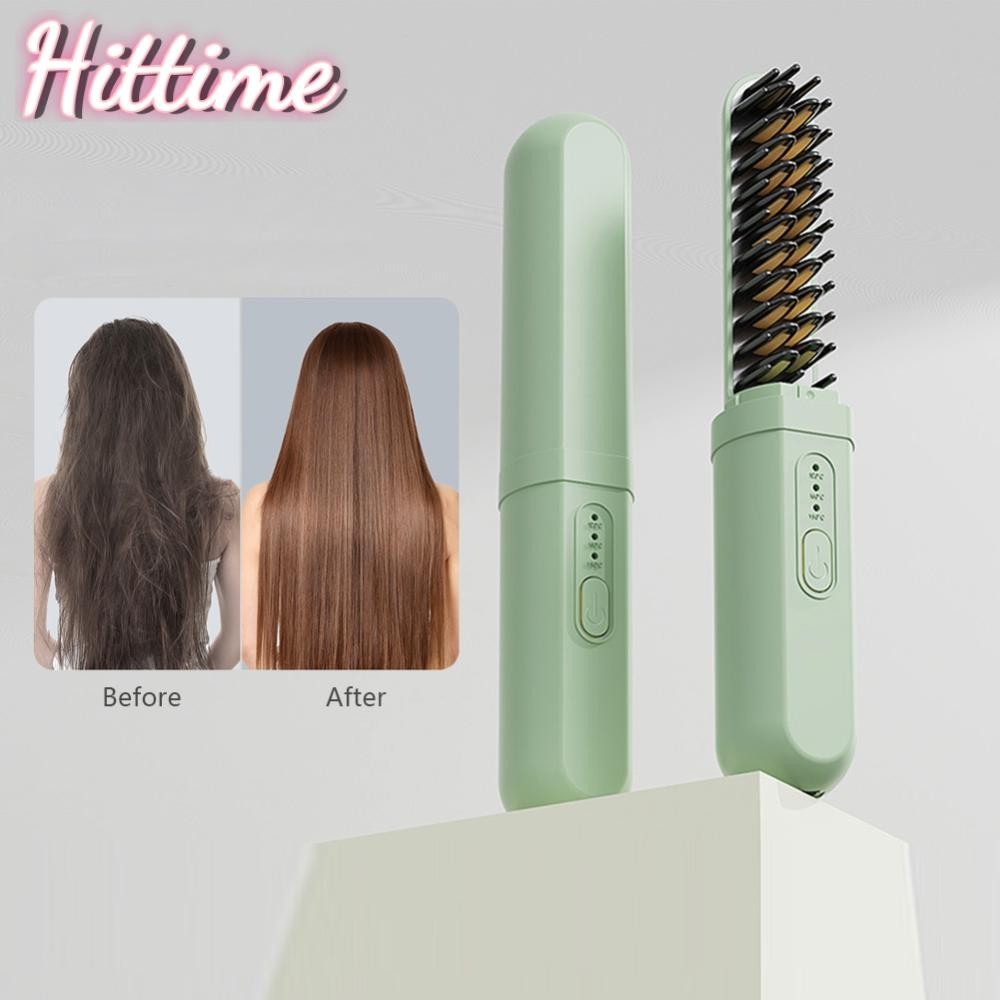Hittime เครื่องหนีบผมไร้สายแบบพกพาขนาดเล็กแบบชาร์จไฟได้ไอออนลบเครื่องหนีบผมอเนกประสงค์เหล็กดัดผม ...
