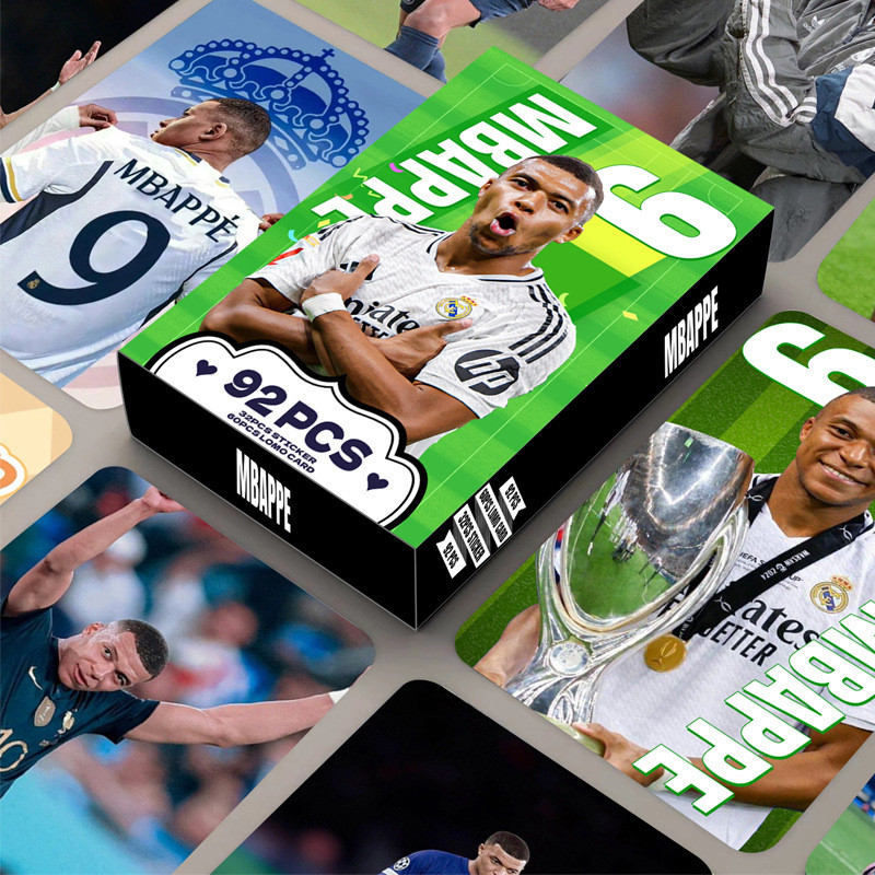 92 ชิ้น/กล่องฟุตบอล Superstar MBAPPE Photocards MBAPPE LOMO การ์ดคอลเลก ...
