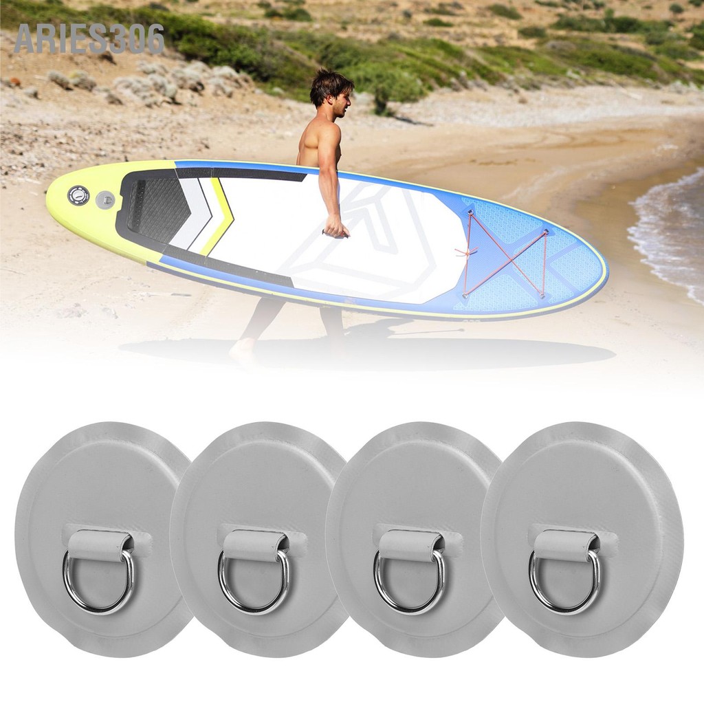 Aries306 4PCS Stainless Steel PVC D Ring Patch with 11.8in Anchor Rope ...