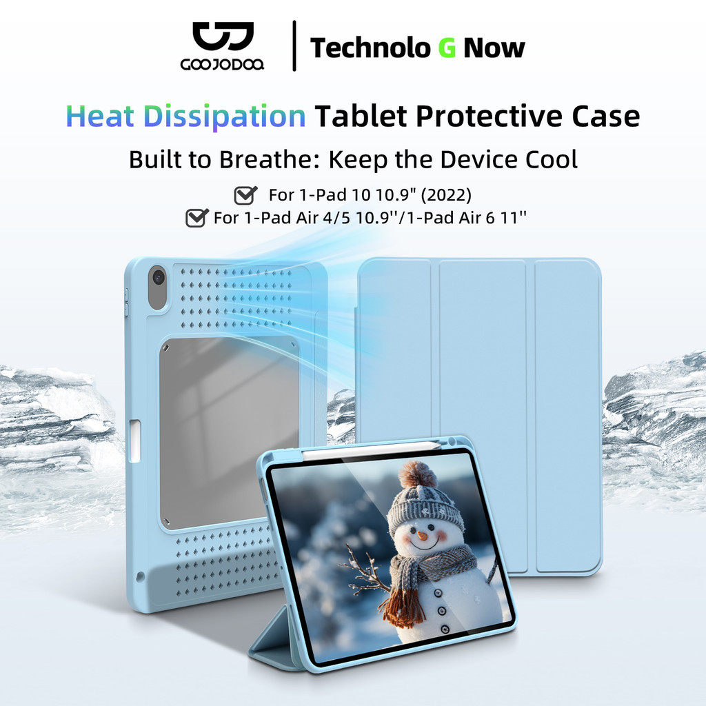 GOOJODOQ Tablet Protective Cover with Three Fold Adjustable Angle ...